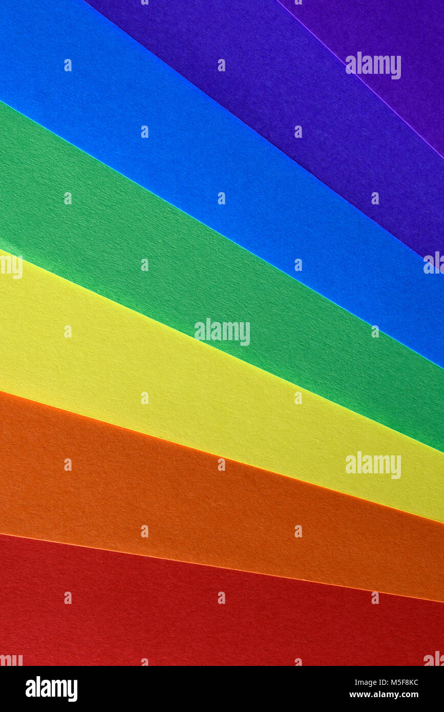 Vibrant rainbow coloured paper Stock Photo - Alamy