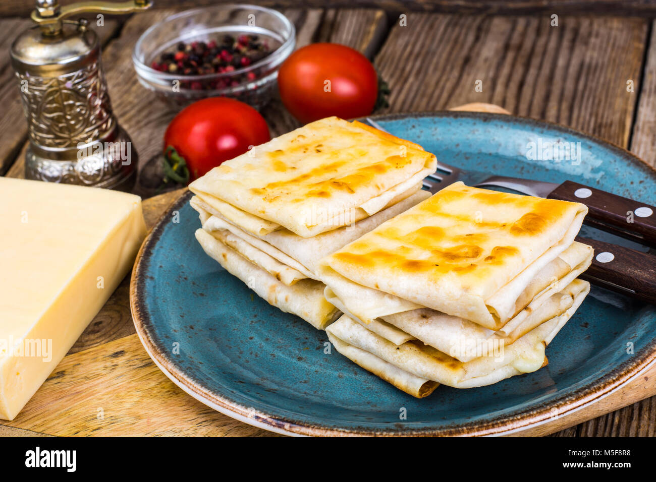 Envelopes of thin Armenian bread lavash fried with crispy crust ...