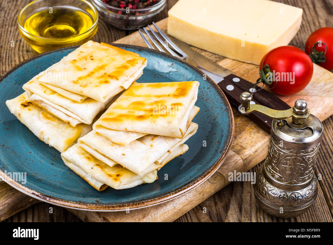 Envelopes of thin Armenian bread lavash fried with crispy crust ...