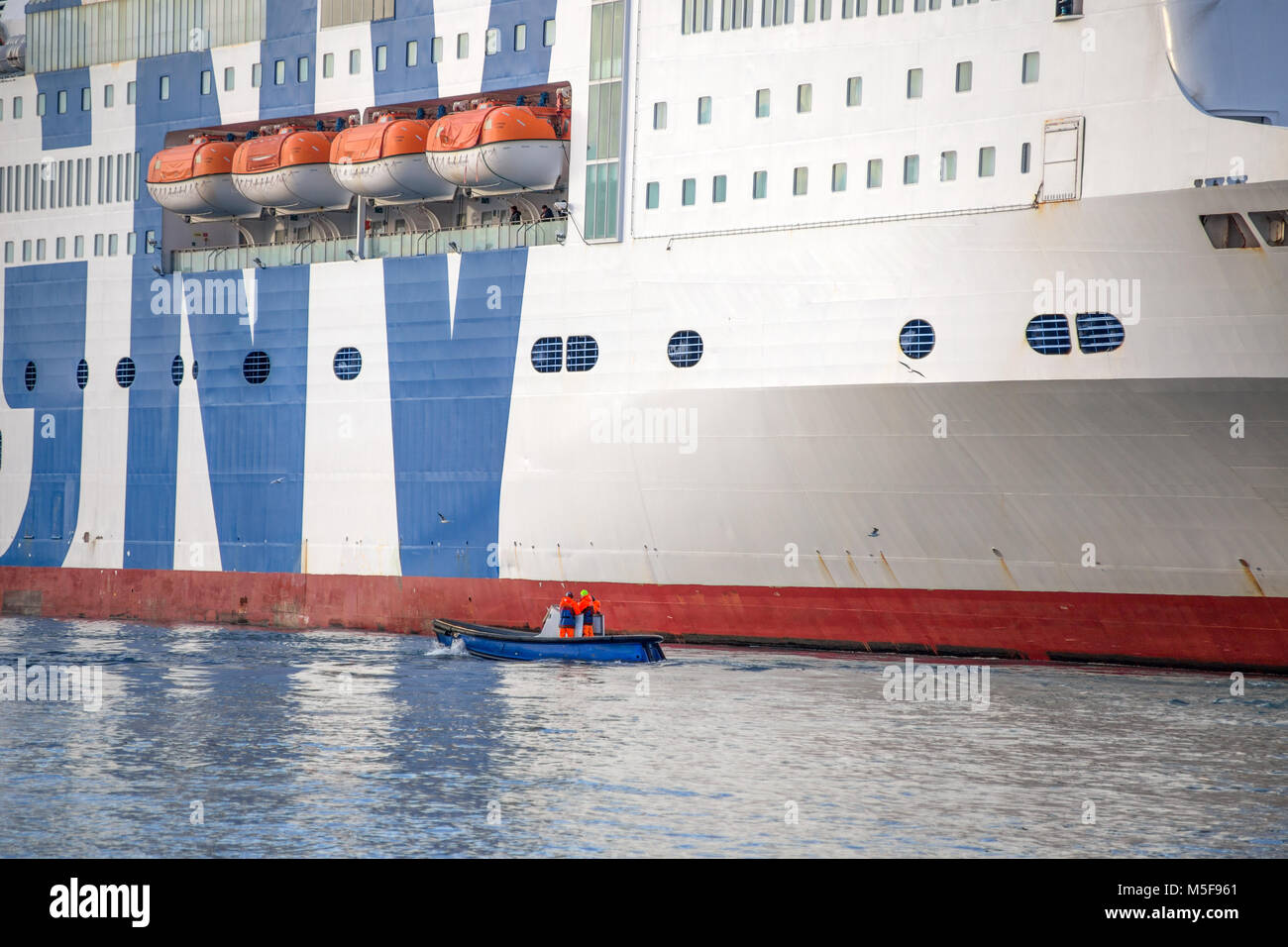 GENOA (GENOVA), ITALY, JANUARY 14, 2017 - Passenger ship and boat ...