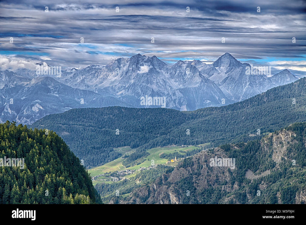 Mountainous landscape of Val D'Aosta, Italy Stock Photo - Alamy