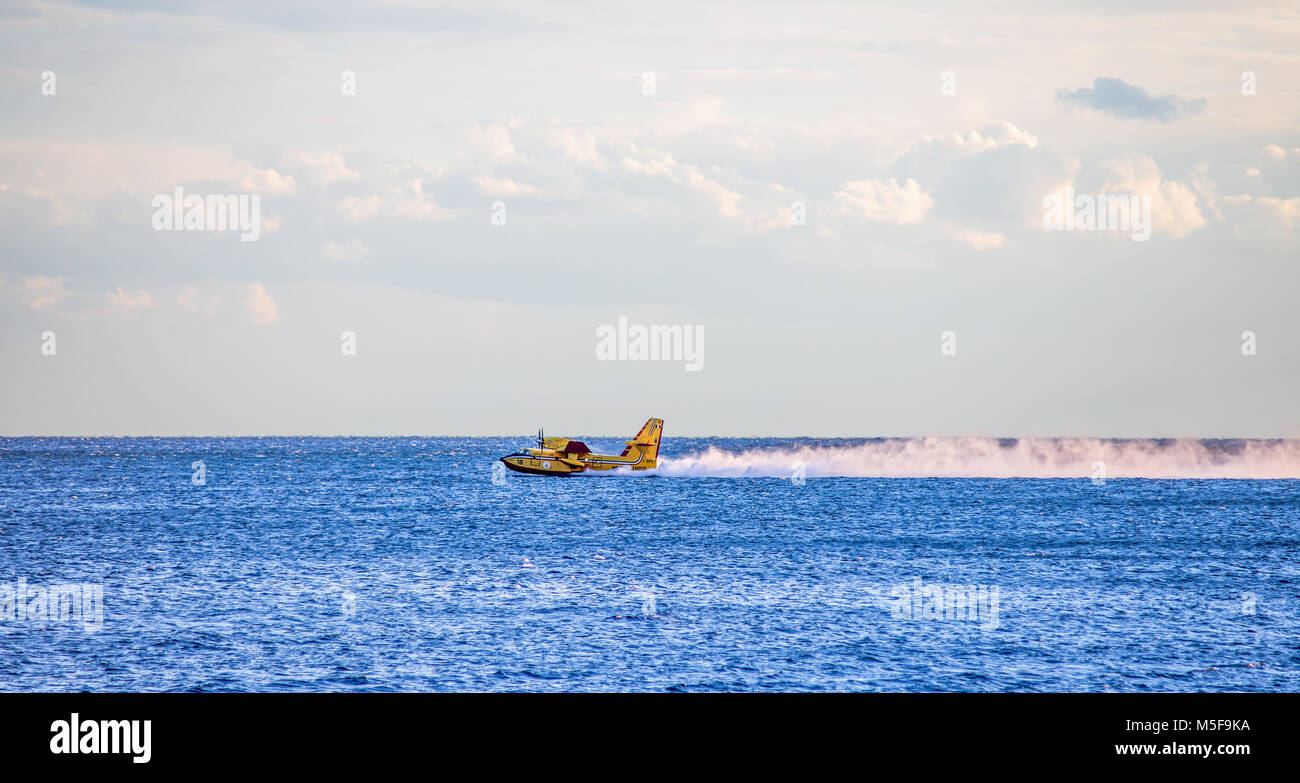 GENOA (GENOVA), ITALY, JANUARY 16, 2017 - Bombardier 415, Canadair CL ...