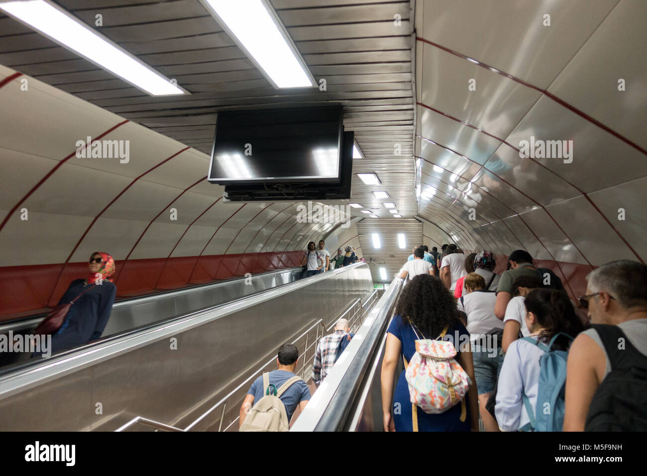 Escalator in Crowded Metro Station in İstanbul Turkey Stock Photo - Alamy