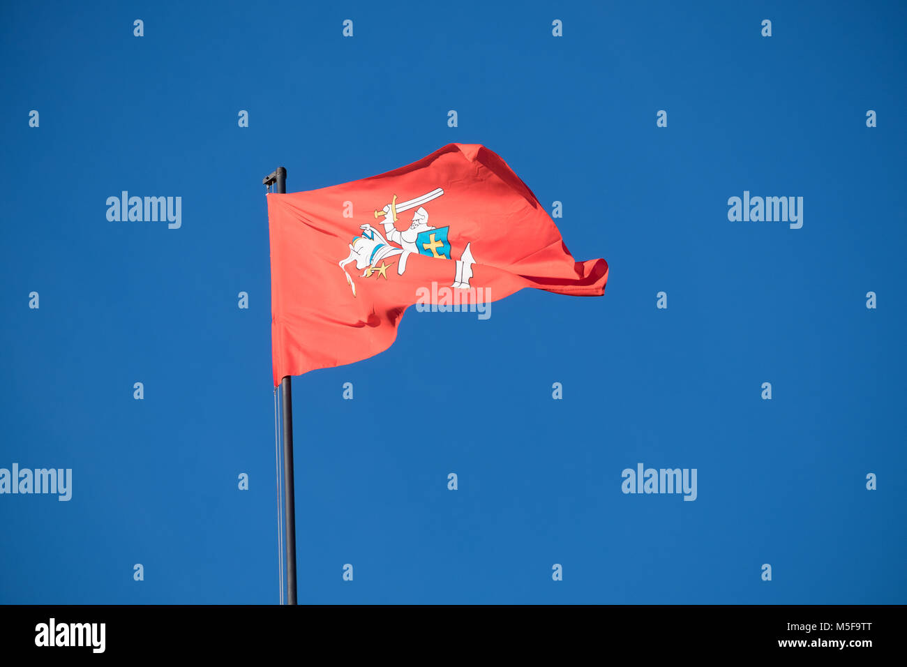 Flag of Vilnius Lithania on Blue Sky in Summer Stock Photo - Alamy