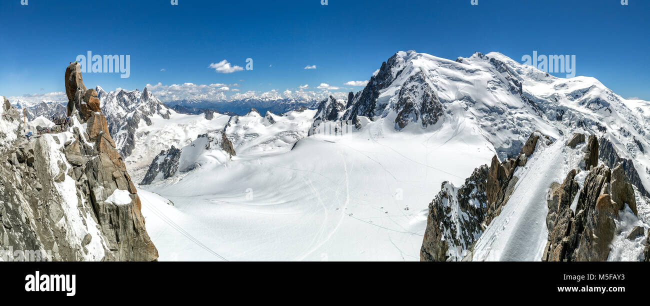 Views from the top of the Aiguille du midi, Chamonix, France Stock ...