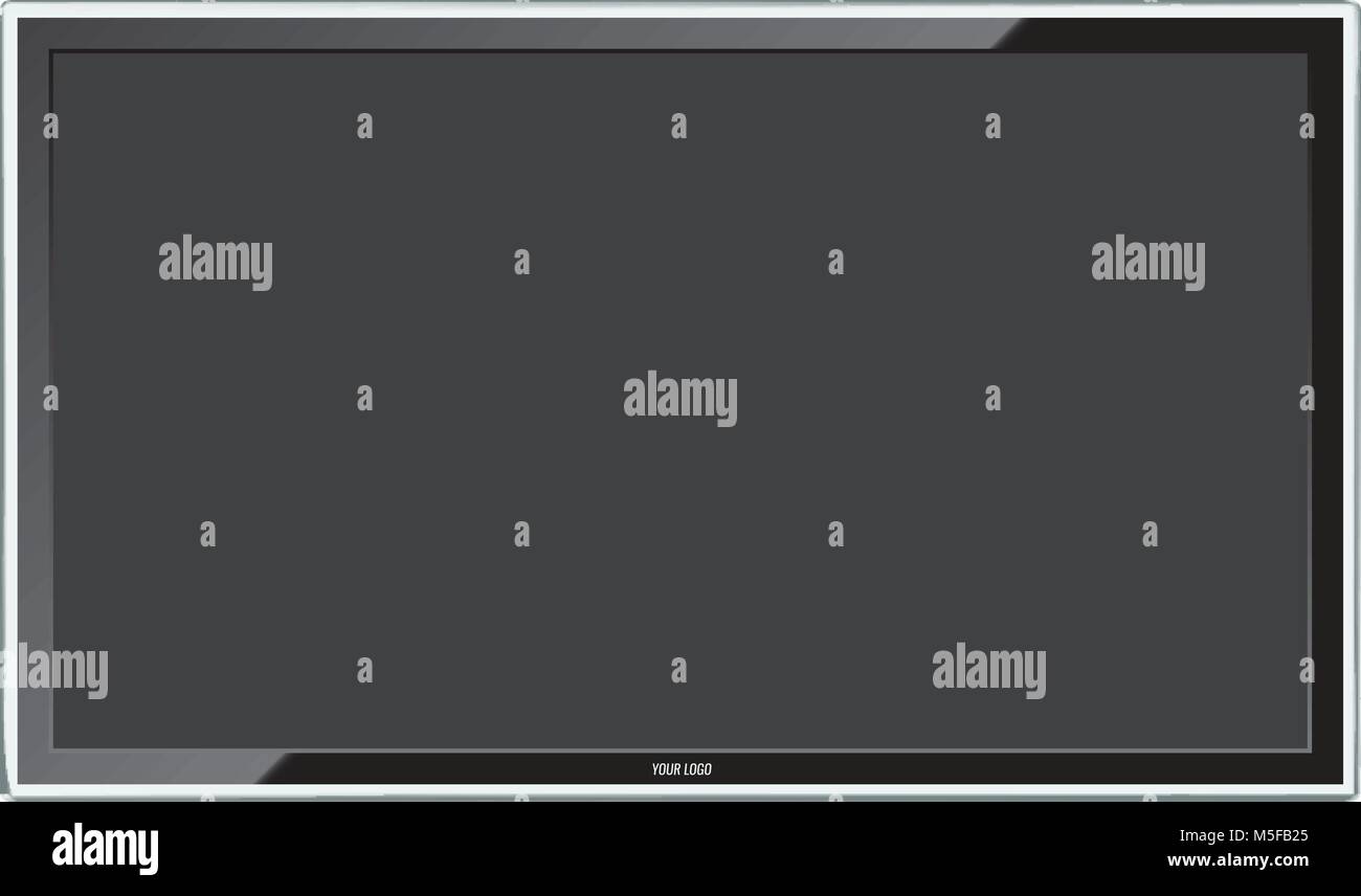 Modern Led TV screen with realistic reflection. Isolated vector Stock ...