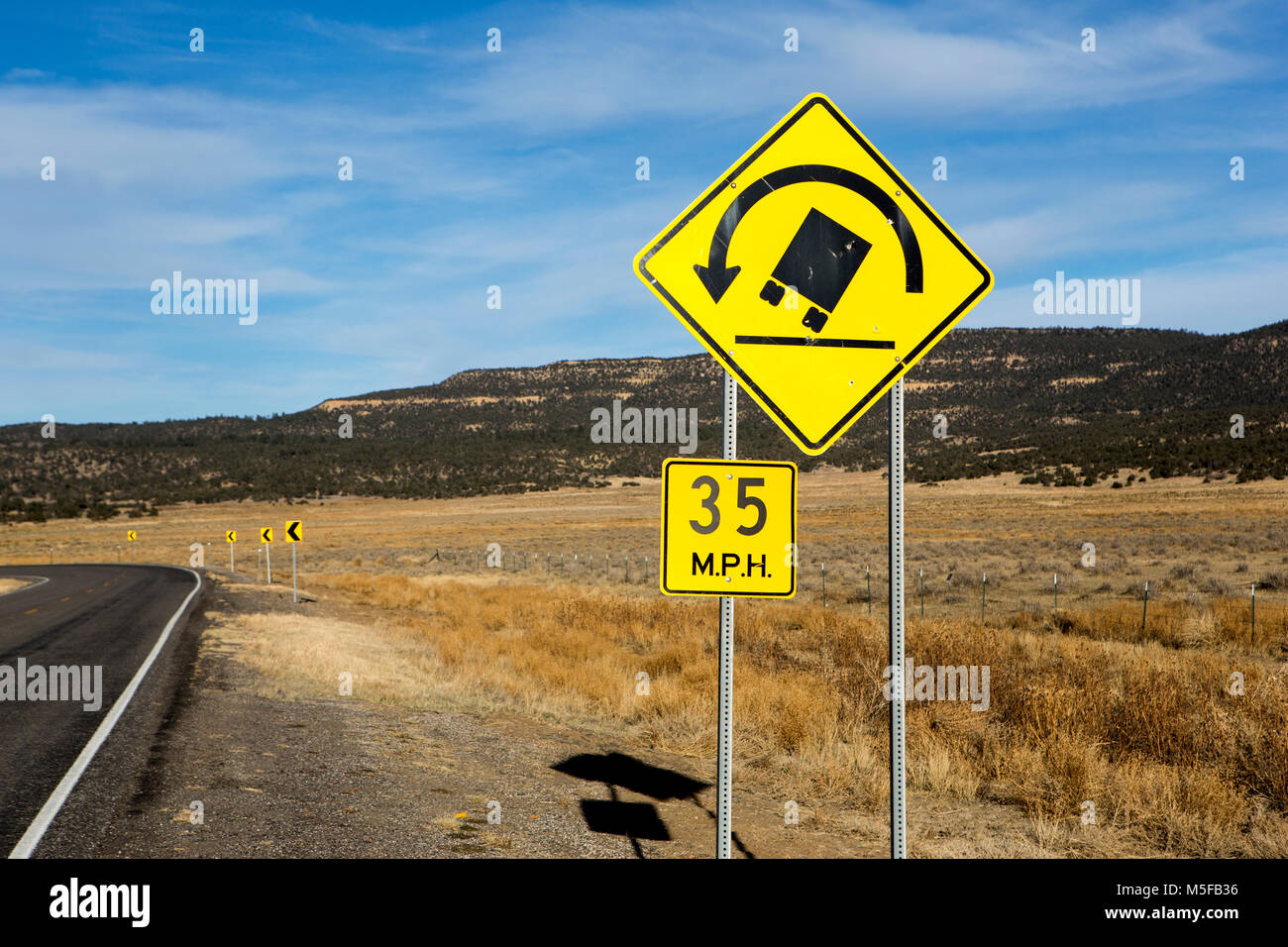 Danger dangerous road bend hi-res stock photography and images - Alamy