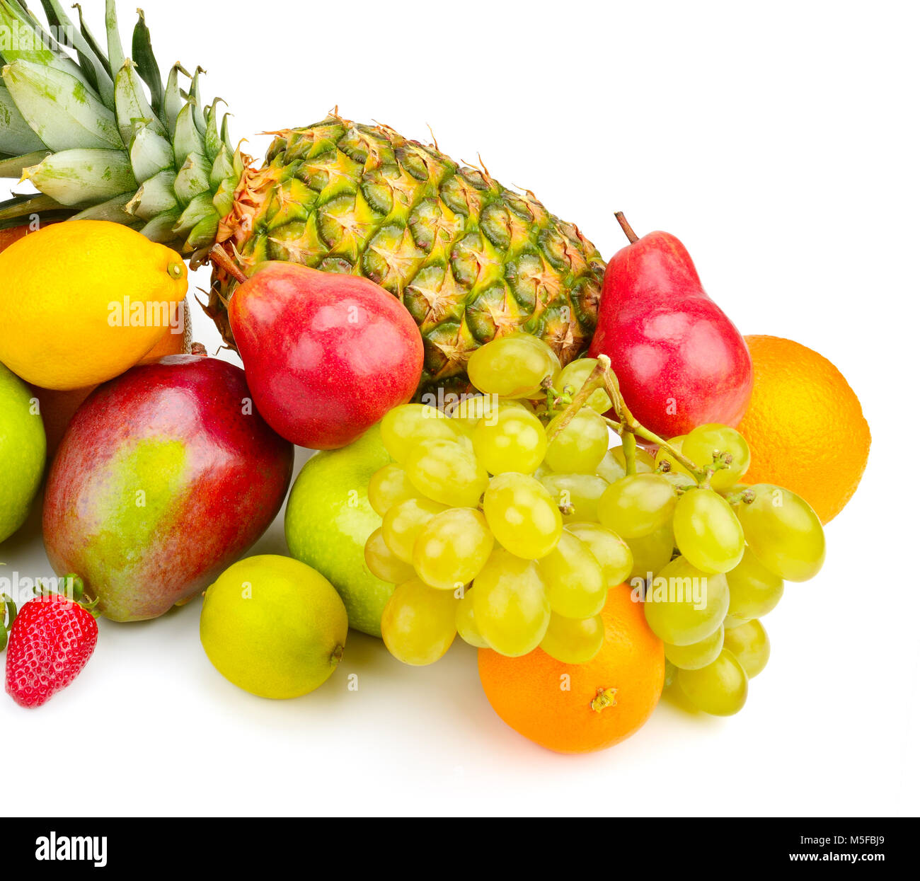 set of fruits isolated on white background Stock Photo - Alamy