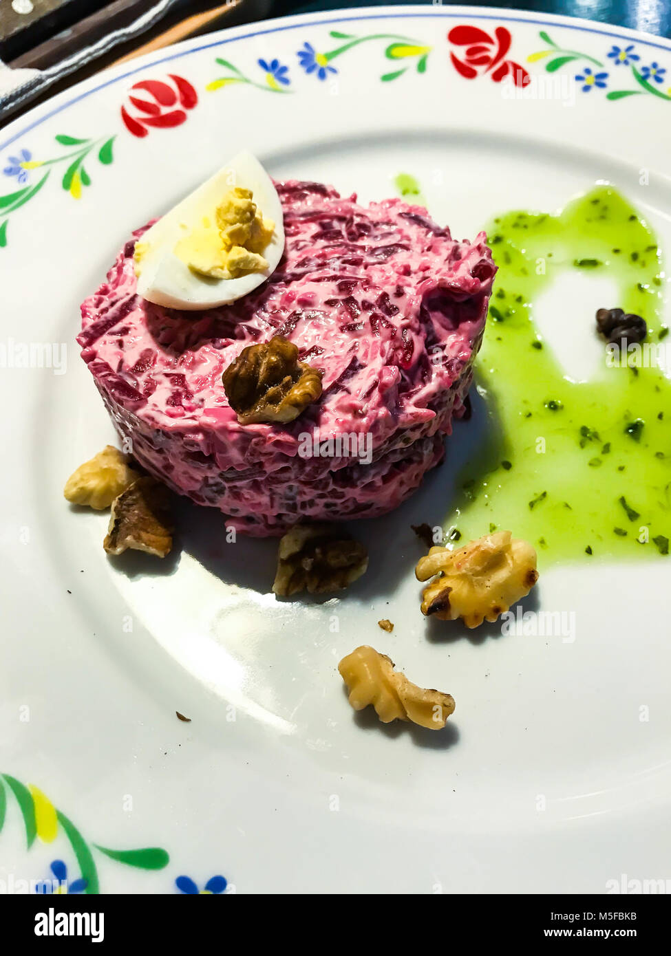Beetroot salad with mayonnaise. Studio Photo Stock Photo - Alamy