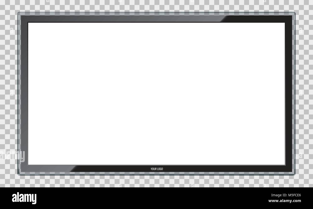 Modern Led TV screen with realistic reflection. Isolated vector Stock ...