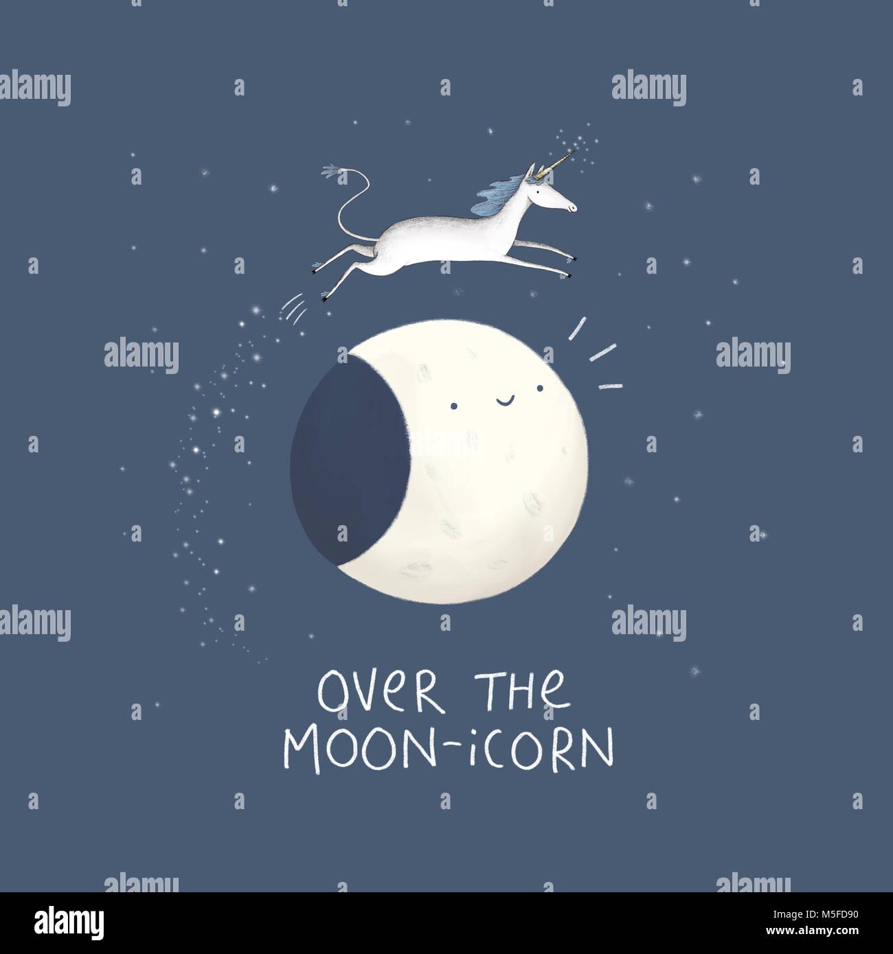 Over the Moon-icorn Stock Photo - Alamy