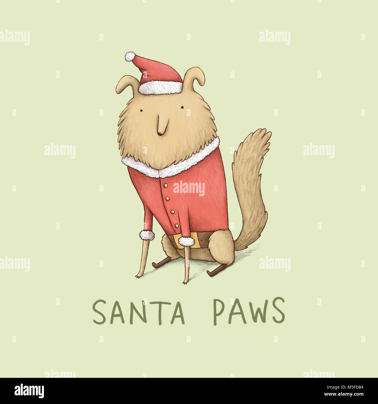Santa Paws original illustration Stock Photo - Alamy