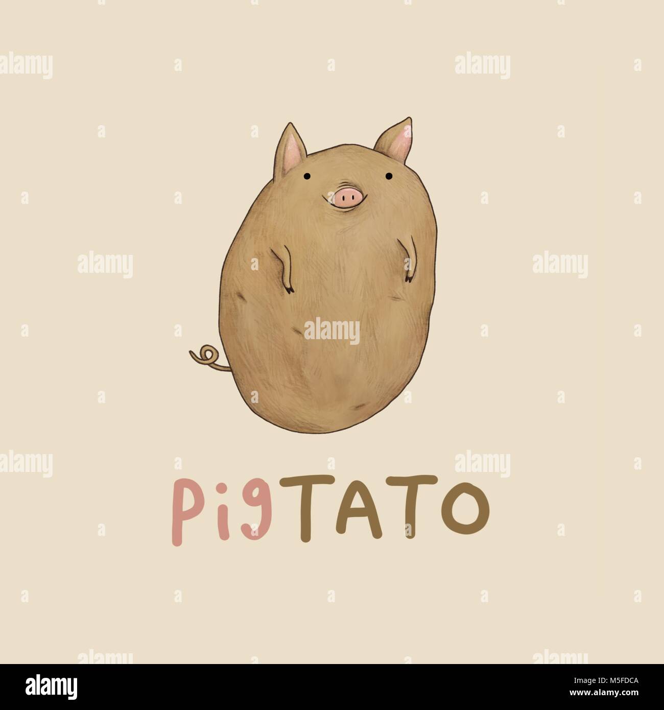Pigtato original illustration Stock Photo - Alamy