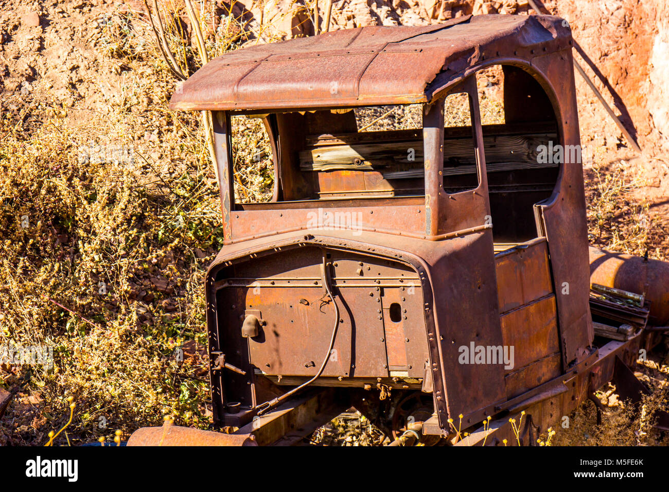 Vintage Rusted Cab From Automobile Stock Photo - Alamy
