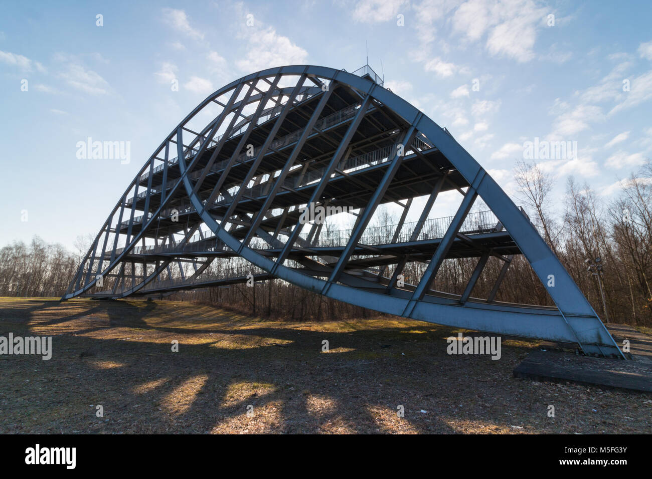 Bitterfeld, Germany - February 21,2018: The steel arched bridge ...