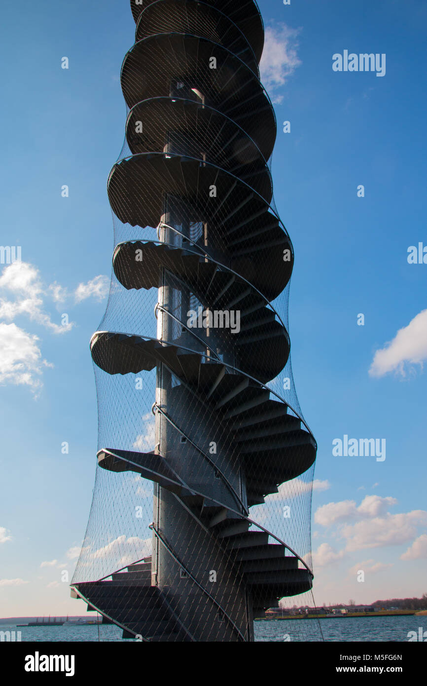 Bitterfeld, Germany - February 22,2018: A gauge tower at the Great ...