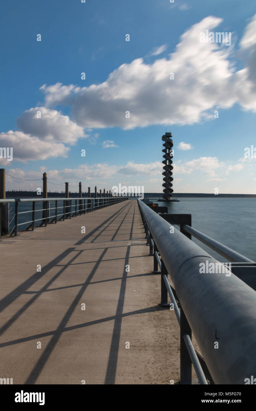 Bitterfeld, Germany - 22 February 2018: A gauge tower at the Great ...