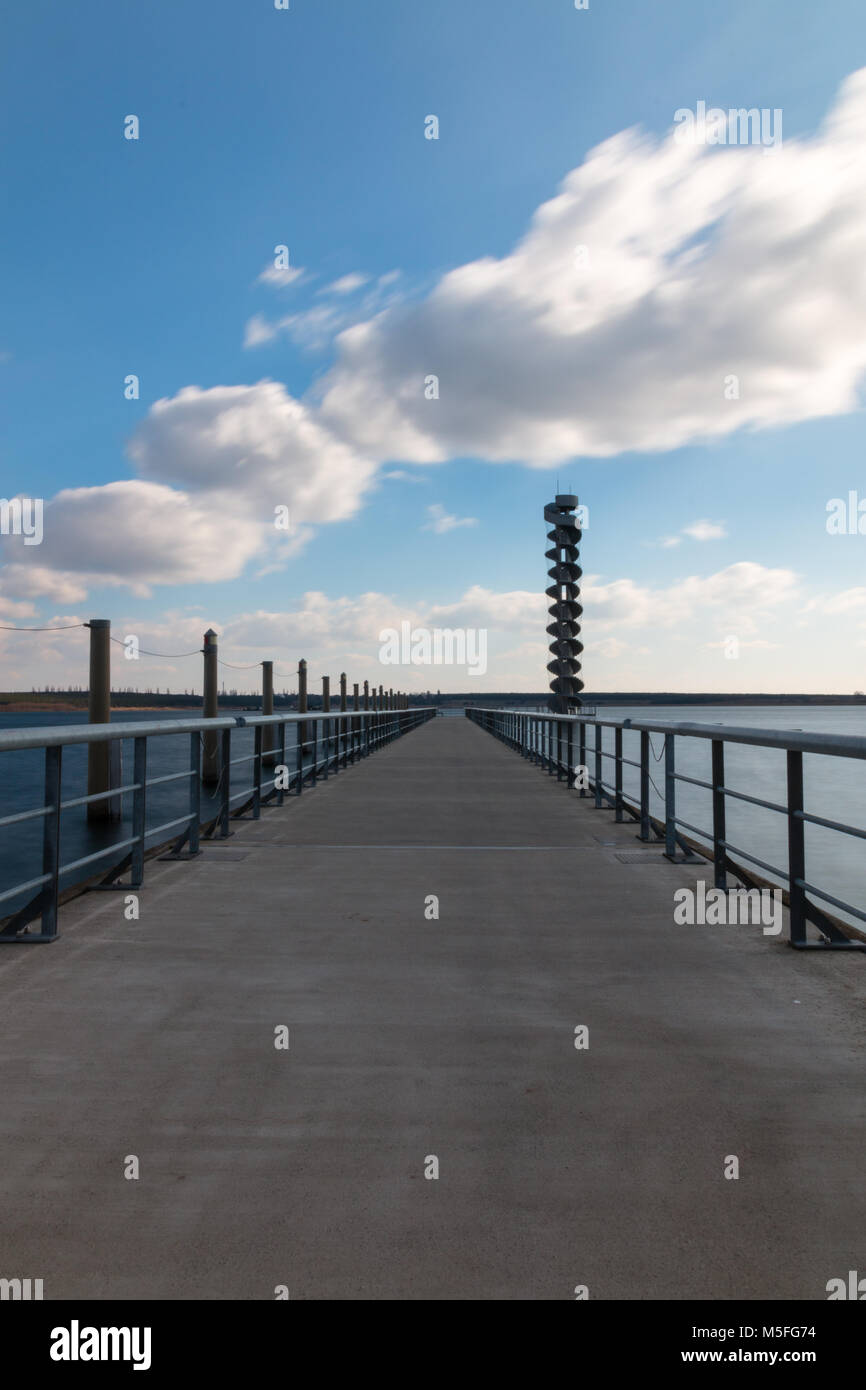 Bitterfeld, Germany - 22 February 2018: A gauge tower at the Great ...