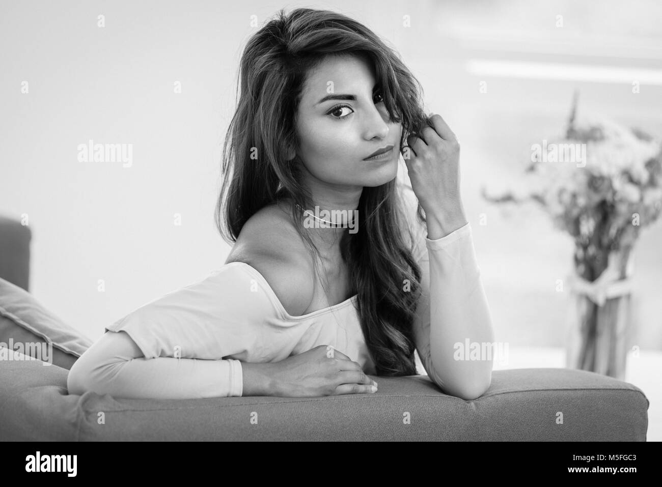 Female windows Black and White Stock Photos & Images - Alamy