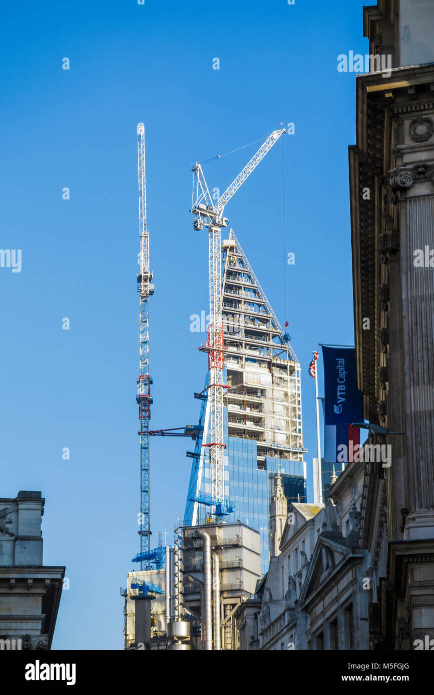View of the steel structure of the Scalpel under construction with ...