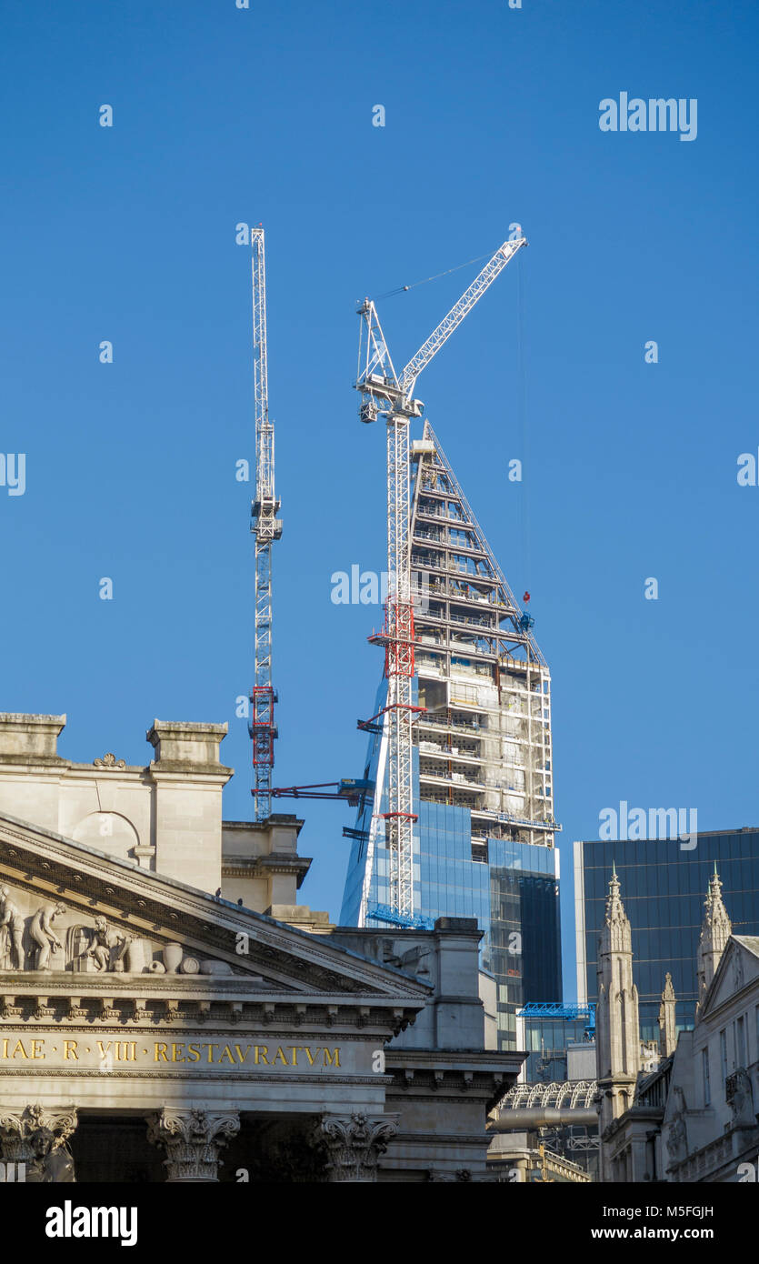 View of the steel structure of the Scalpel under construction with ...