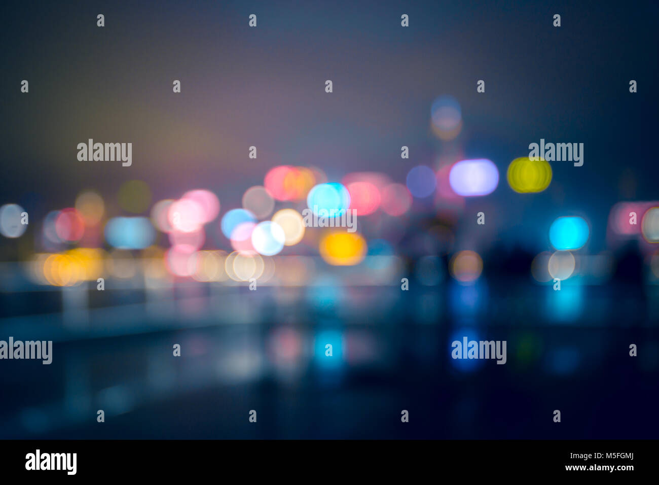 Abstract background of people watching the night view at Victoria ...