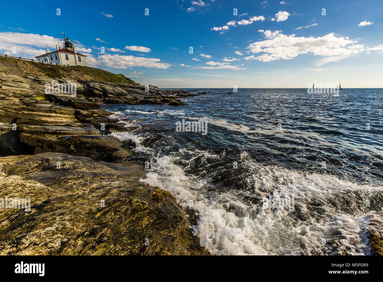 Beavertail Lighthouse Jamestown, Rhode Island, USA Stock Photo - Alamy