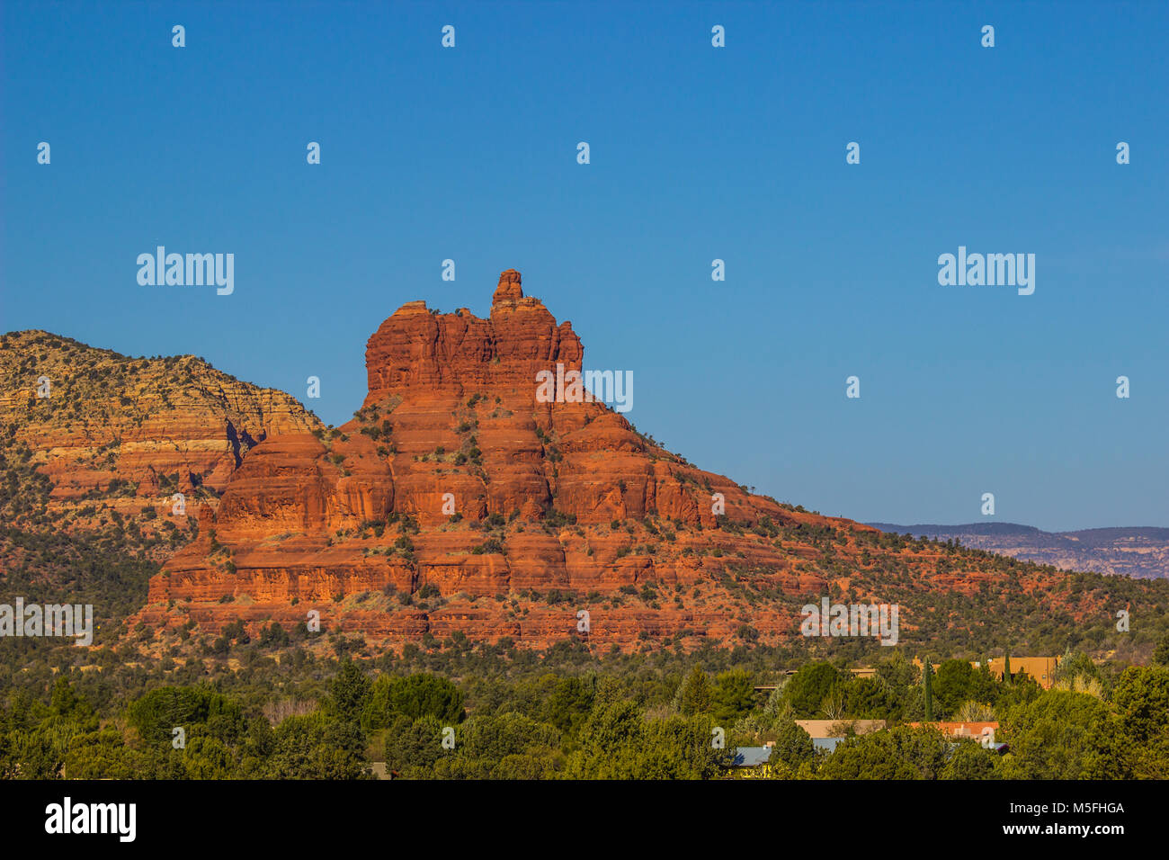 Red Rock Mountain Outcropping With Geological Layers Stock Photo - Alamy