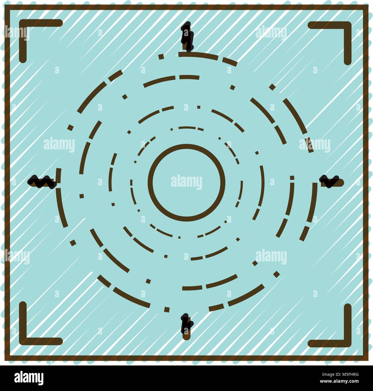 grated gun sight circle with shooting focus vector illustration Stock ...