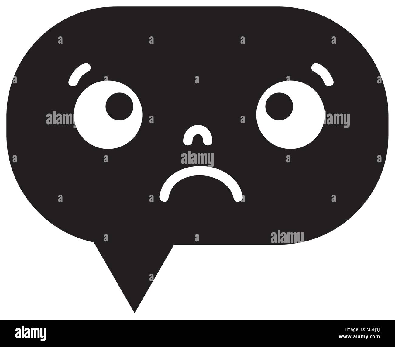 silhouette sad chat bubble kawaii cartoon vector illustration Stock ...