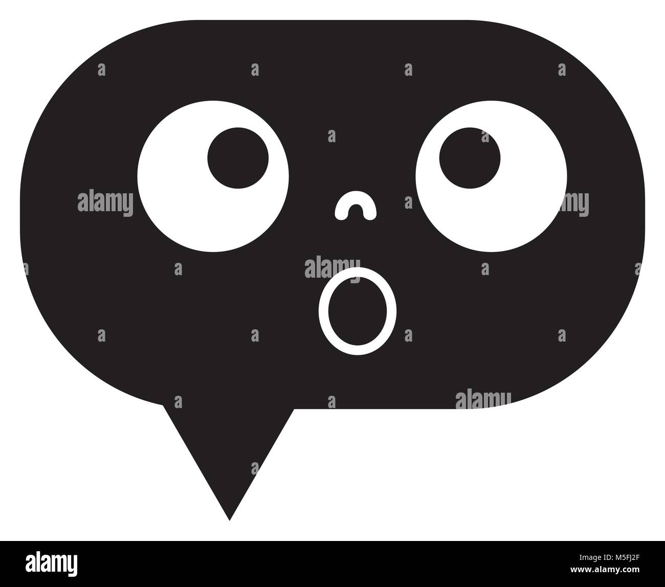 silhouette chocked chat bubble kawaii cartoon vector illustration Stock ...