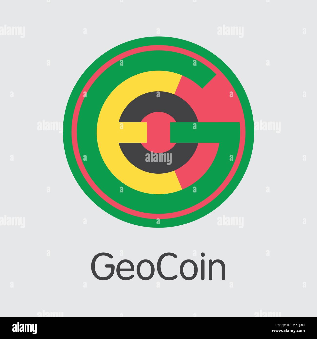 Geocoin Blockchain Cryptocurrency. Vector GEO Colored Logo Stock Vector ...