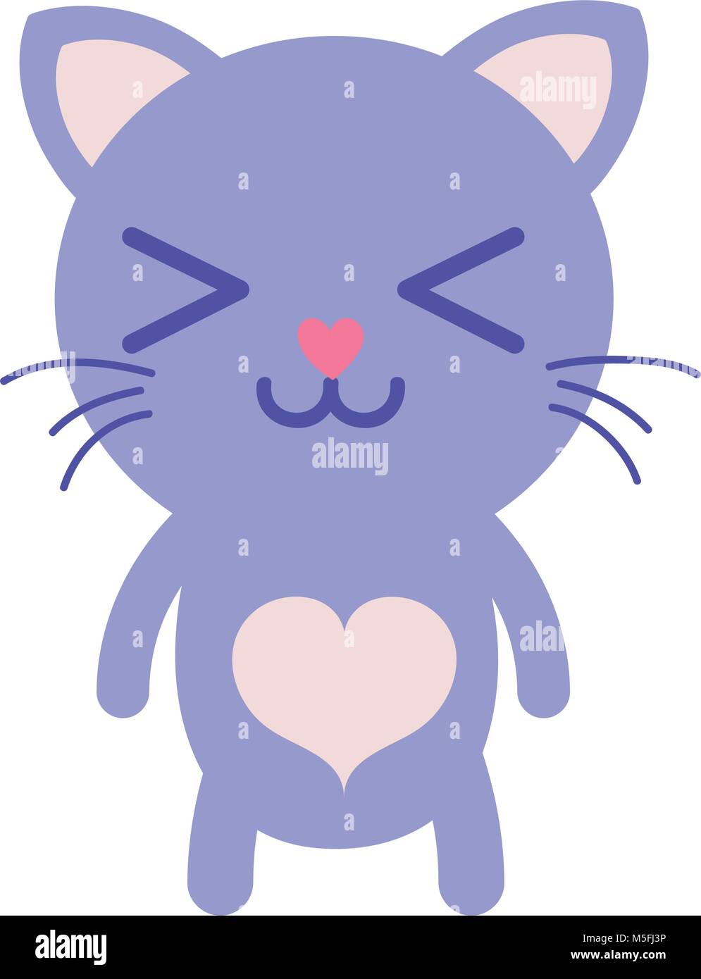 colorful happy cat cute feline animal vector illustration Stock Vector ...