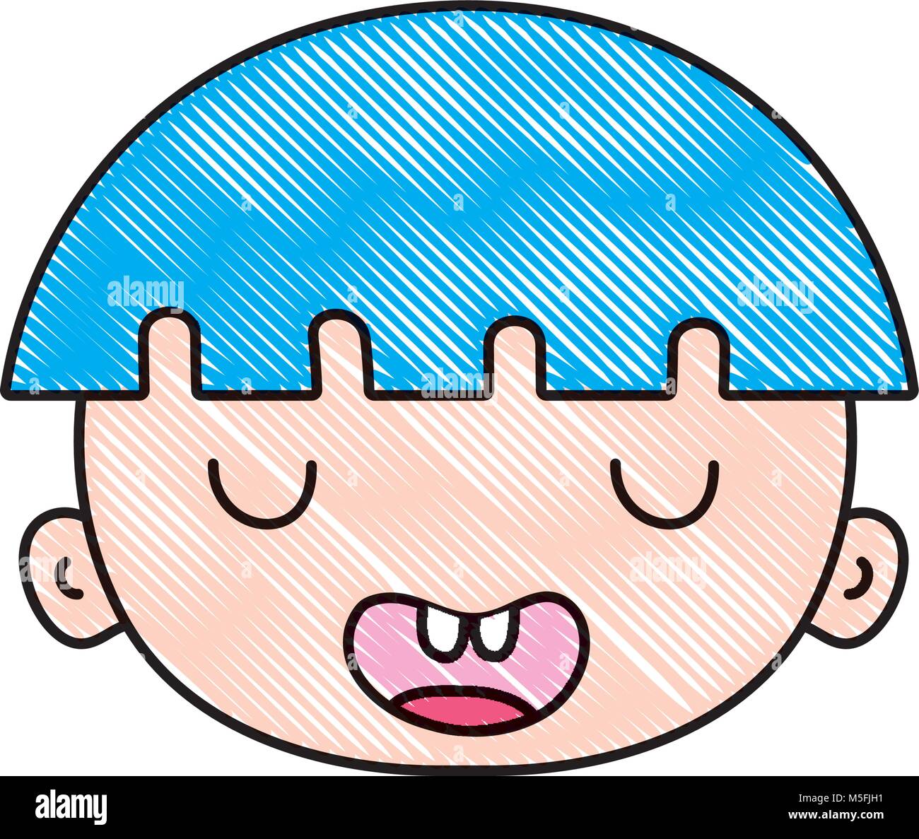grated funny avatar boy face with hairstyle vector illustration Stock ...