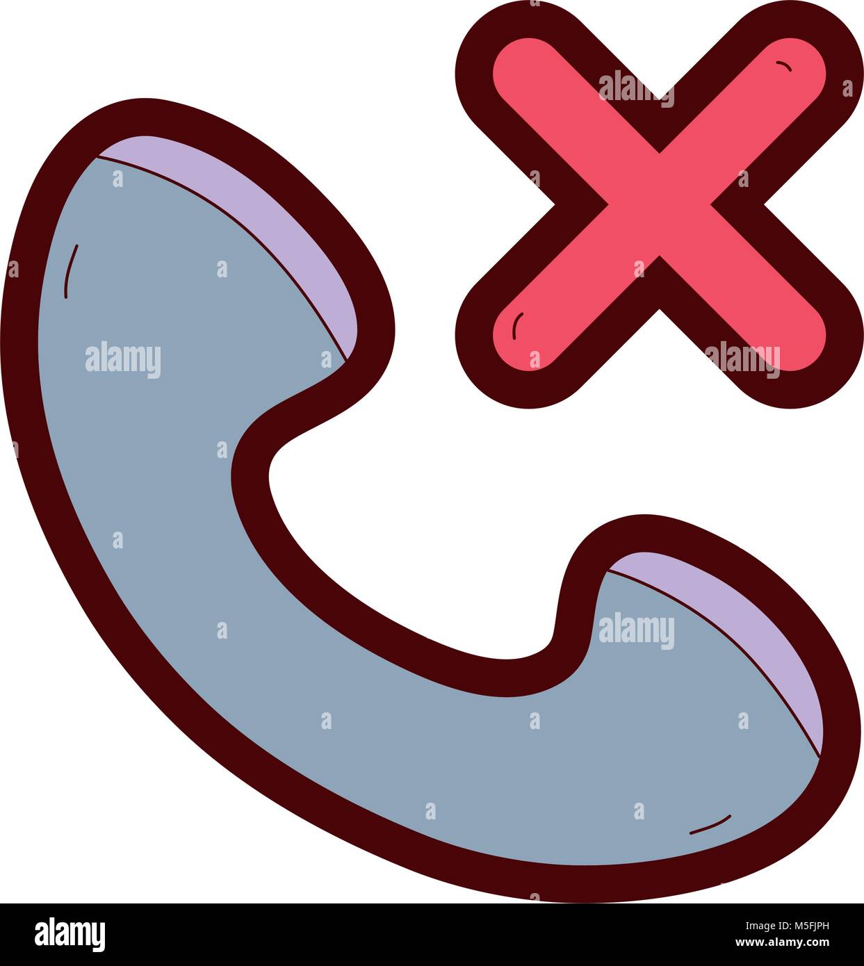 line color phone lost call sign telephone icon vector illustration ...