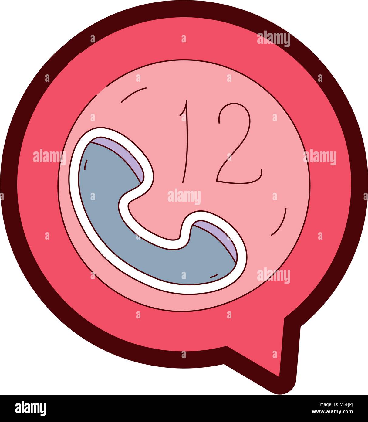 line color phone lost call sign inside chat bubble vector illustration ...