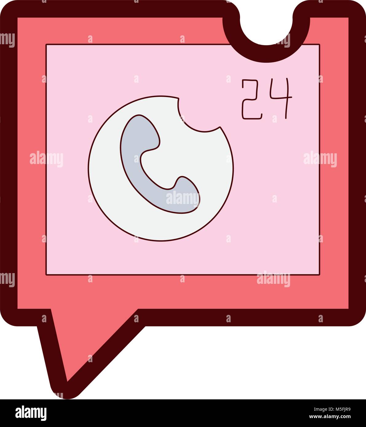 line color phone lost call sign inside square chat bubble vector ...