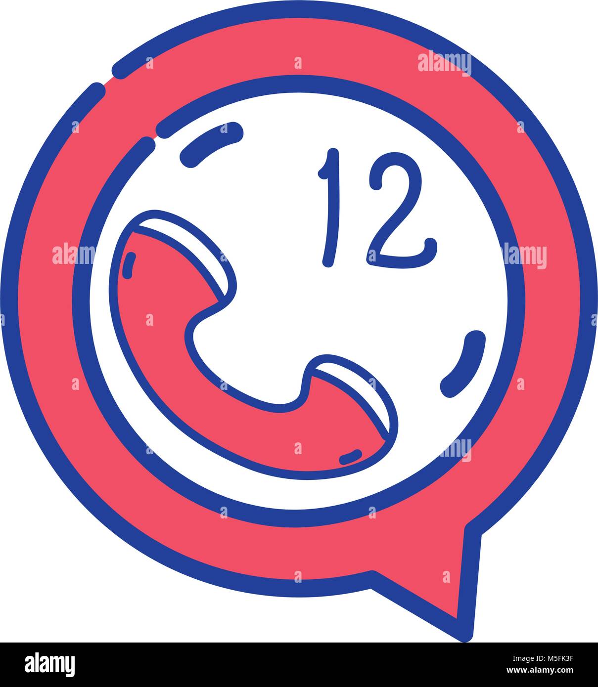 full color phone lost call sign inside chat bubble vector illustration ...