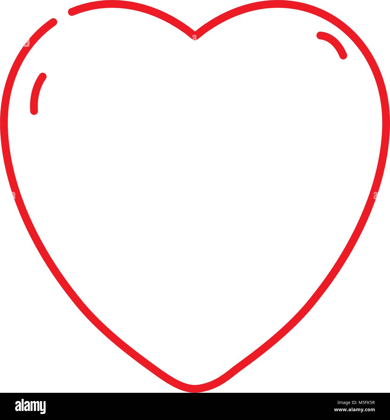 color line heart symbol of love and passion design vector illustration ...