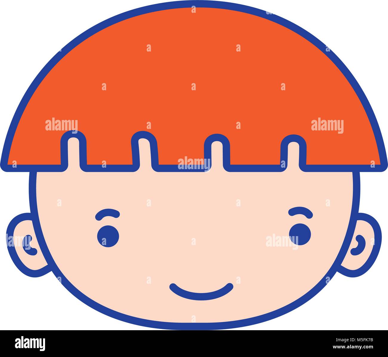 full color avatar boy face with hairstyle vector illustration Stock ...