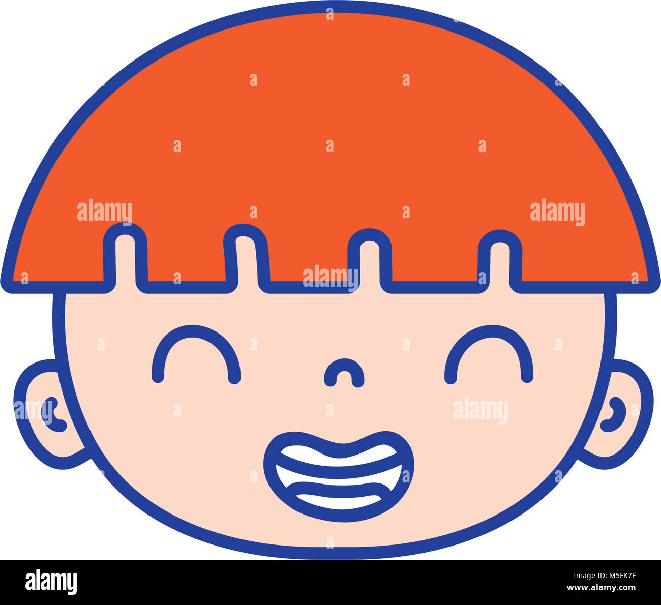 full color smile avatar boy face with hairstyle vector illustration ...