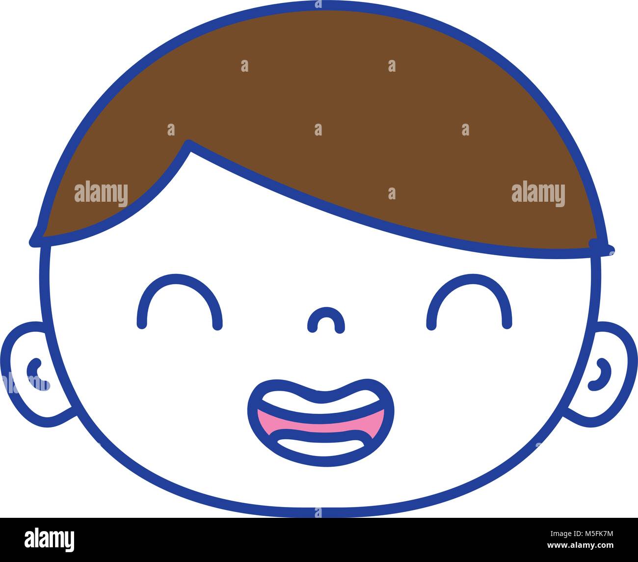 full color smile avatar boy face with hair vector illustration Stock ...