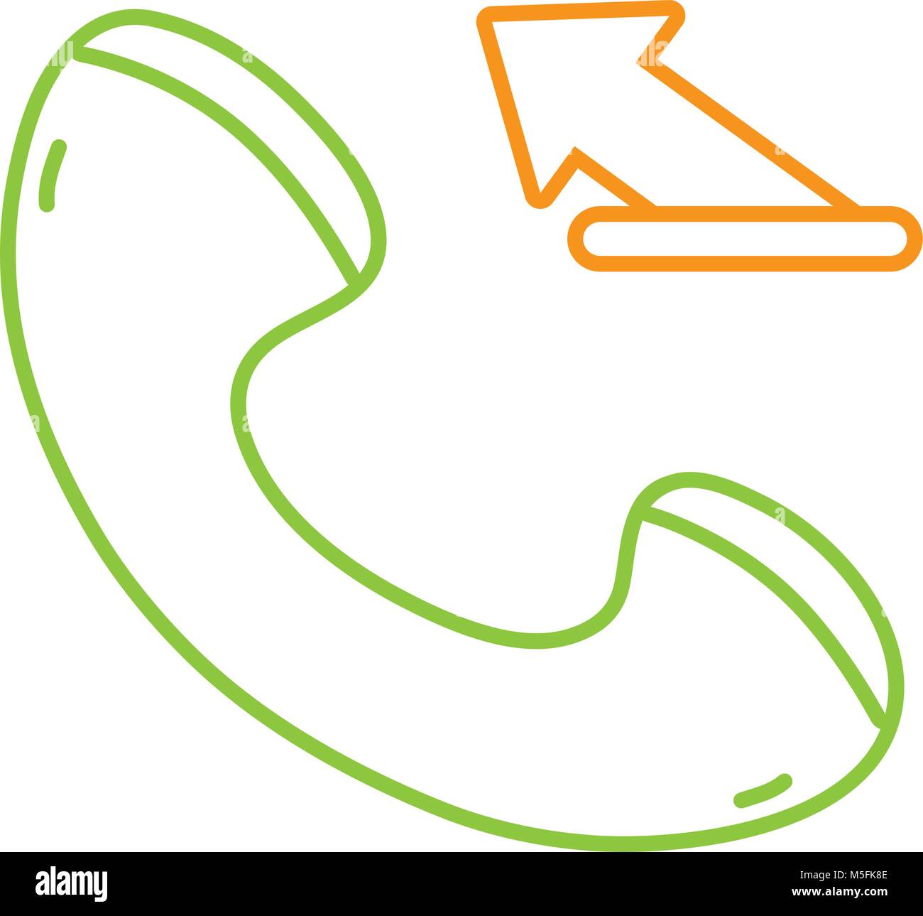 color line phone call submitted sign telephone icon vector illustration ...