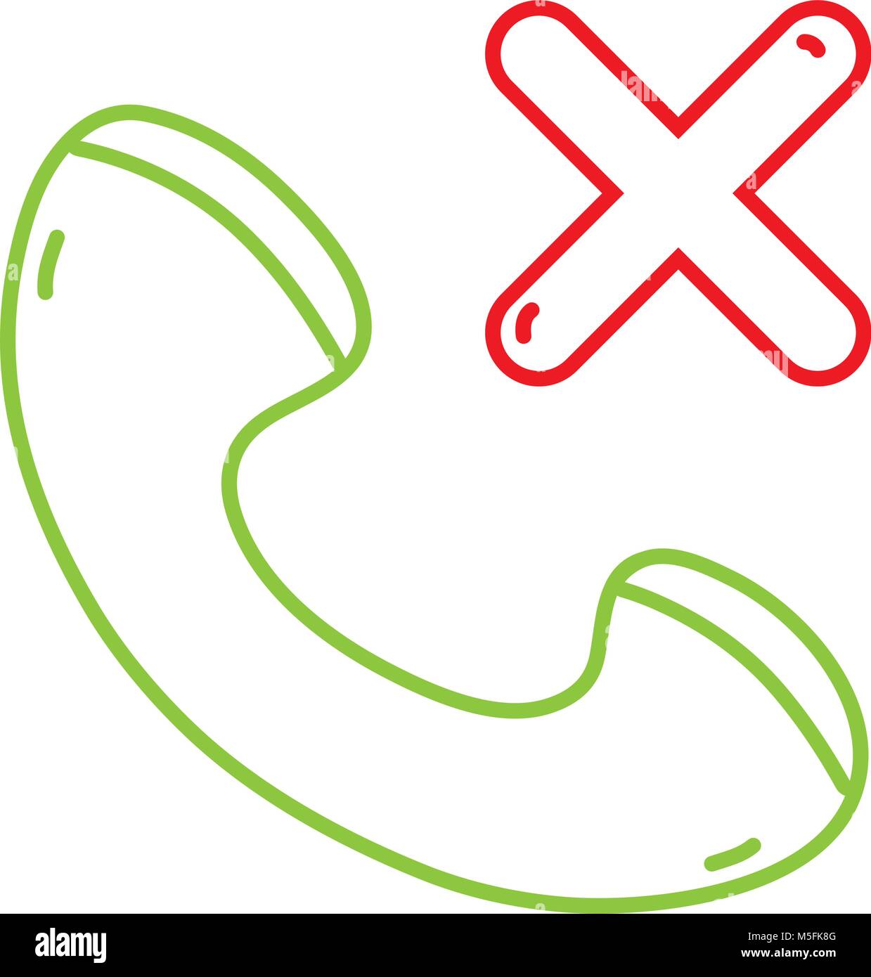 color line phone lost call sign telephone icon vector illustration ...