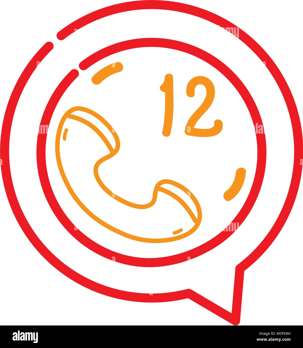 color line phone lost call sign inside chat bubble vector illustration ...