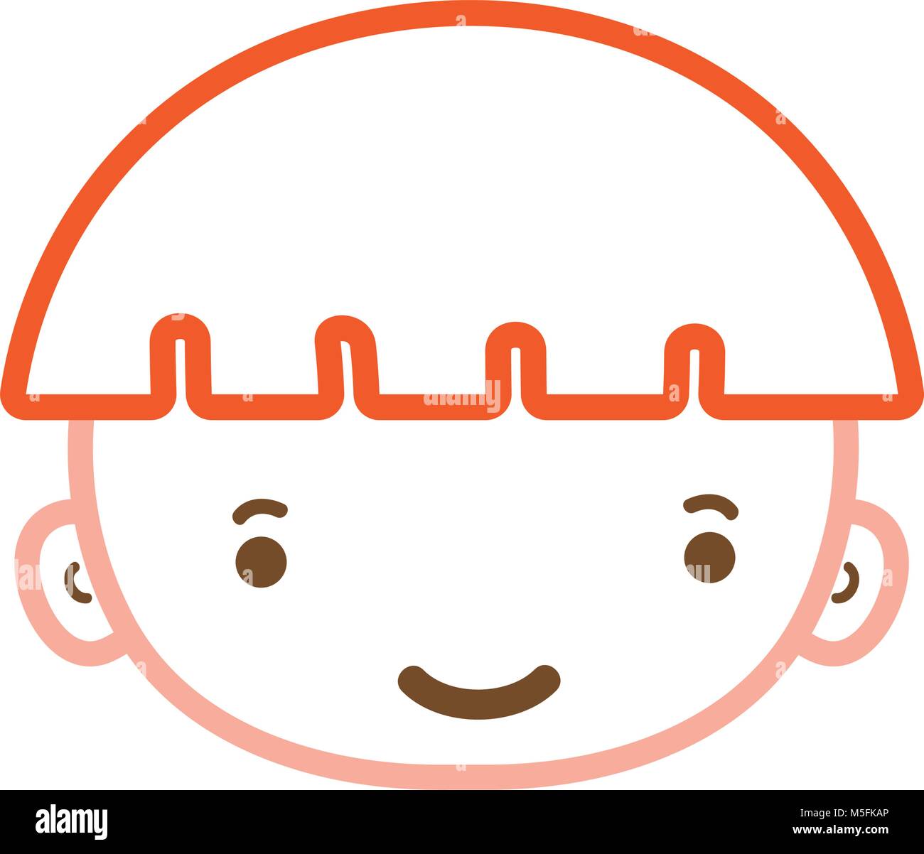 color line avatar boy face with hairstyle vector illustration Stock ...