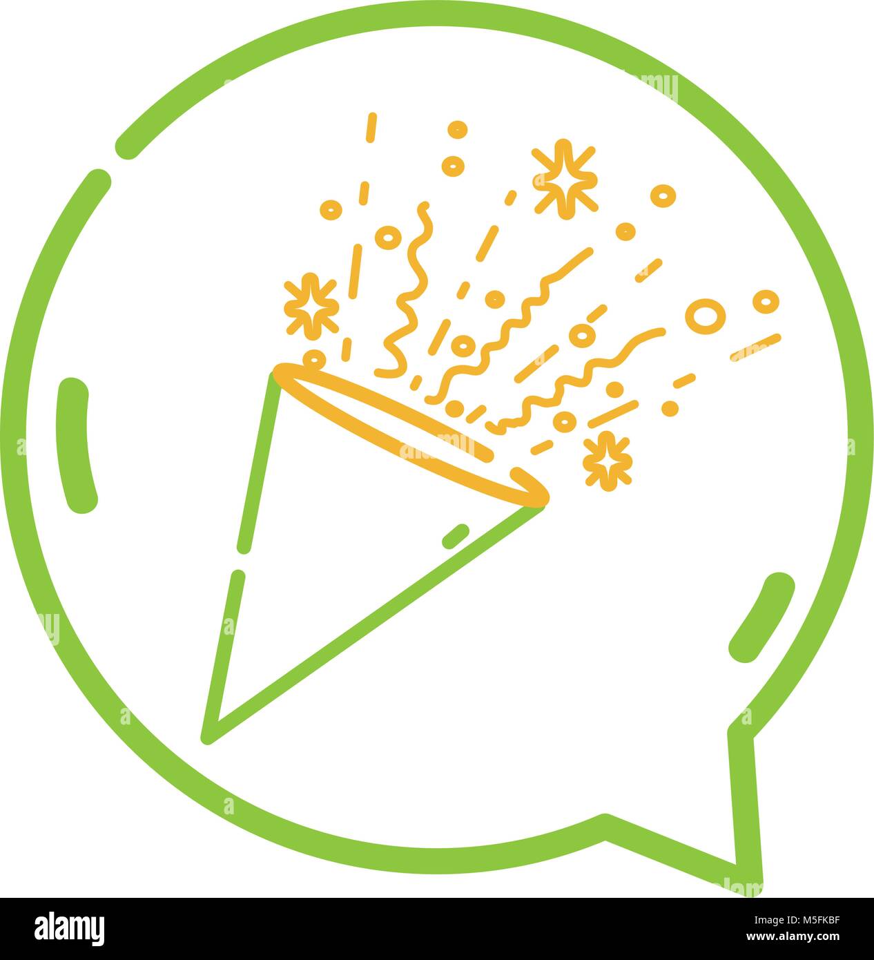 color line party confetti inside chat bubble message vector ...