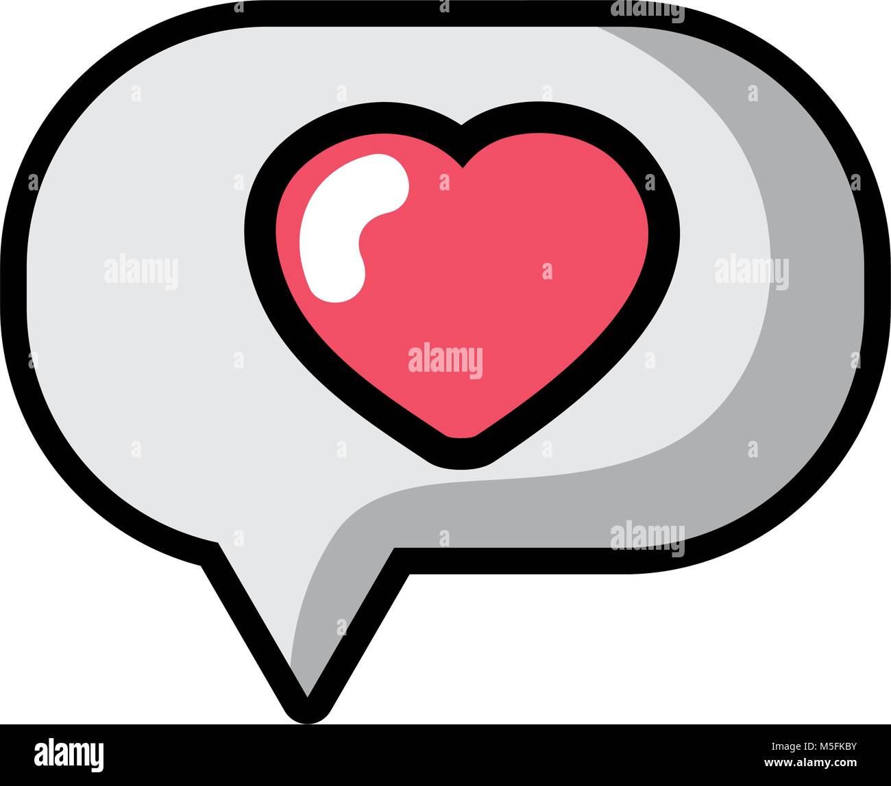 heart inside chat bubble text message vector illustration Stock Vector ...