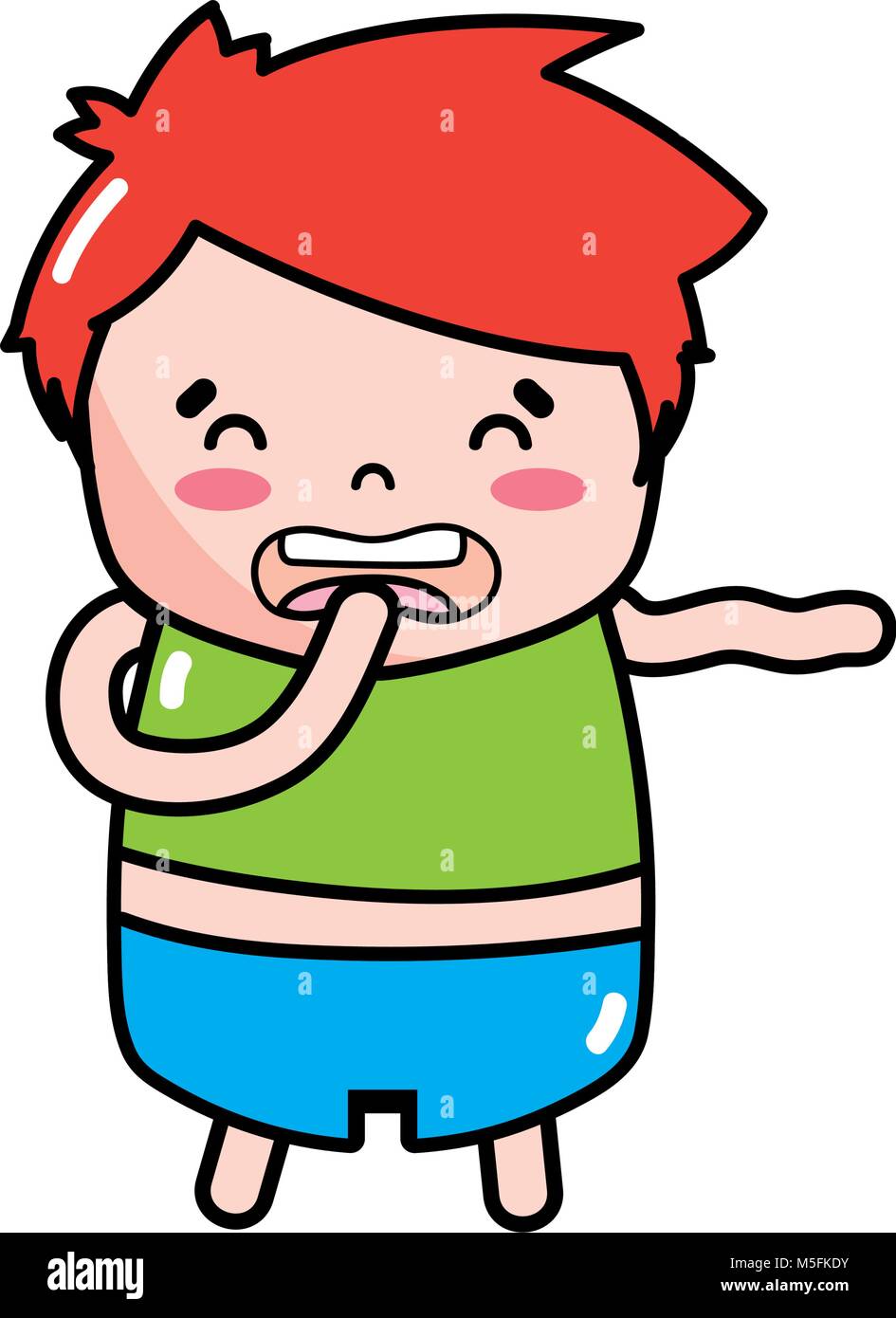 boy with hairstyle design and disgusted face vector illustration Stock ...