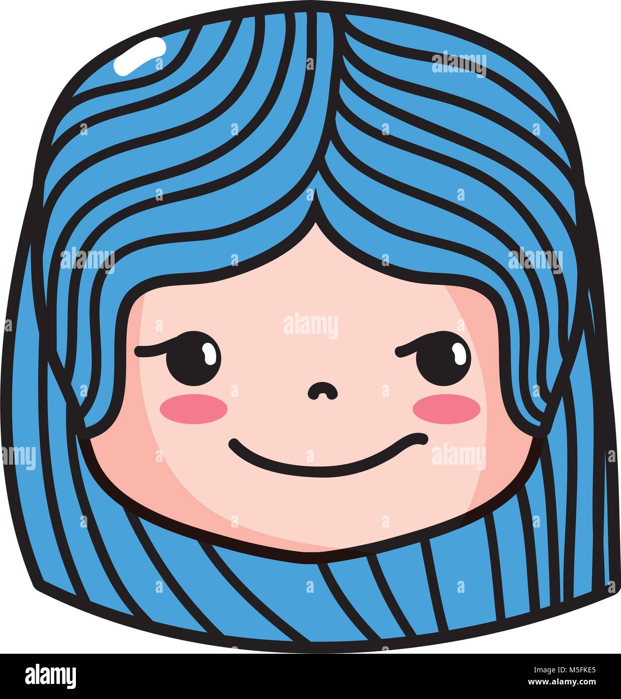girl head with hairstyle and rogue face vector illustration Stock ...